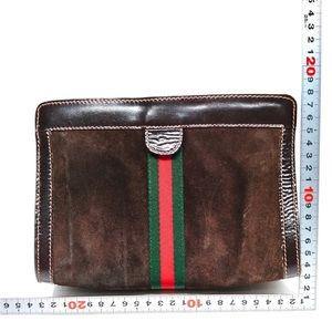 Gucci | Bags | Vintage Gucci Clutch Bag Sherry Line Brown Suede Leather ...